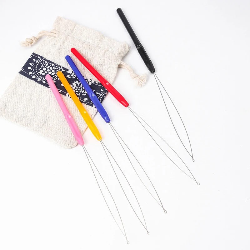 Long Needle Threader For Punch Needles Hair Extension Tool Micro Ring ...