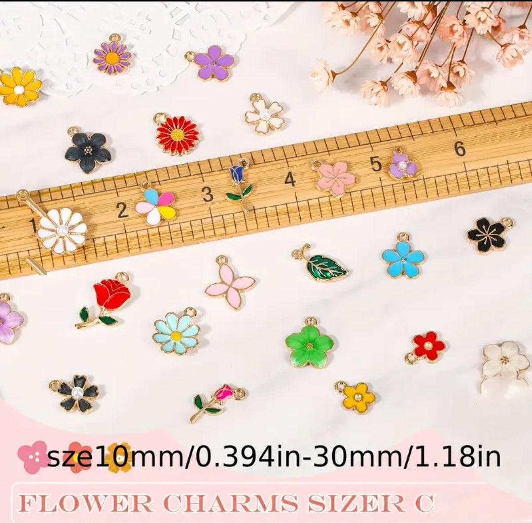 Assorted Flower Charms for Bracelet And Jewelry Making - 12pcs – Al ...